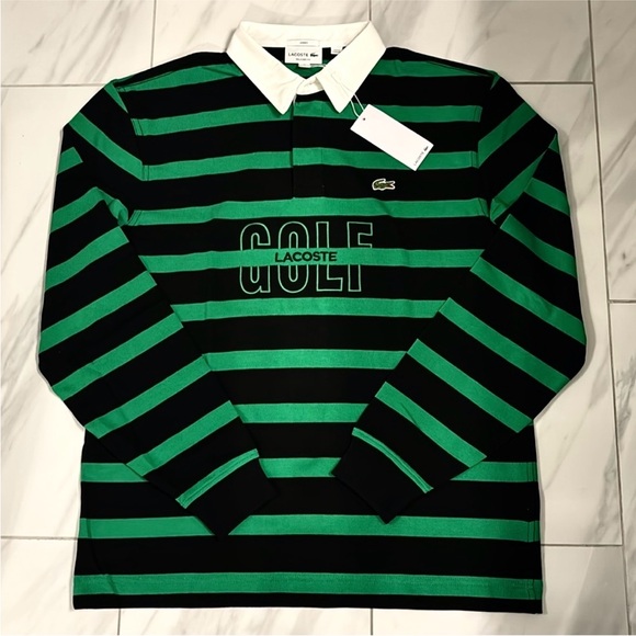 Lacoste | Shirts | Mens Lacoste Relaxed Fit Striped Rugby Polo Shirt ...